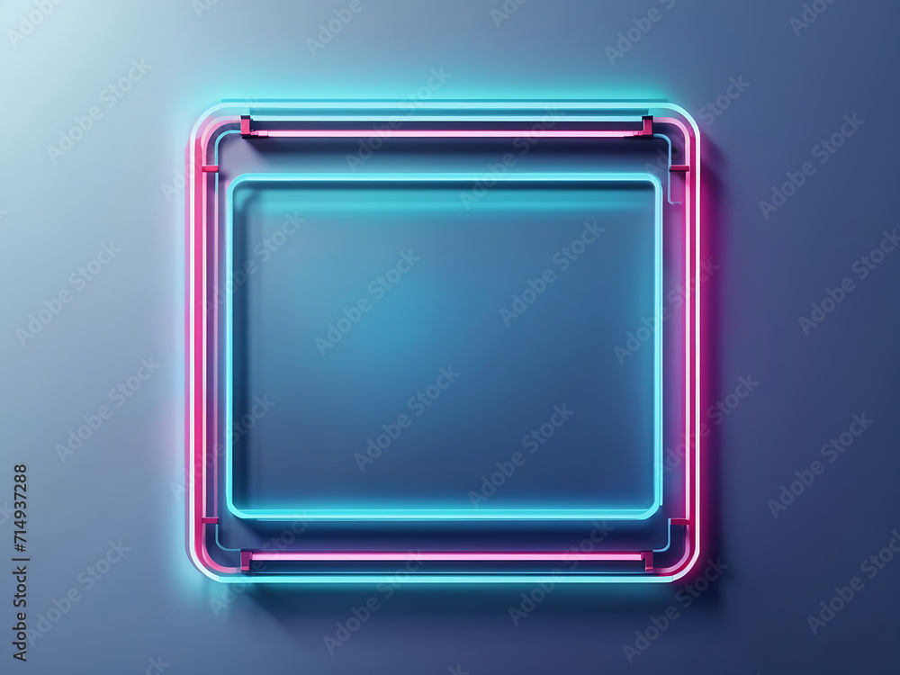 Vector realistic isolated neon sign of blue frame for decoration and ...