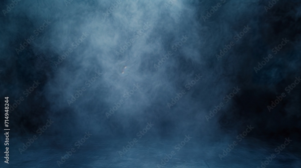Dark blue abstract background in cyclorama style in misty atmosphere ...
