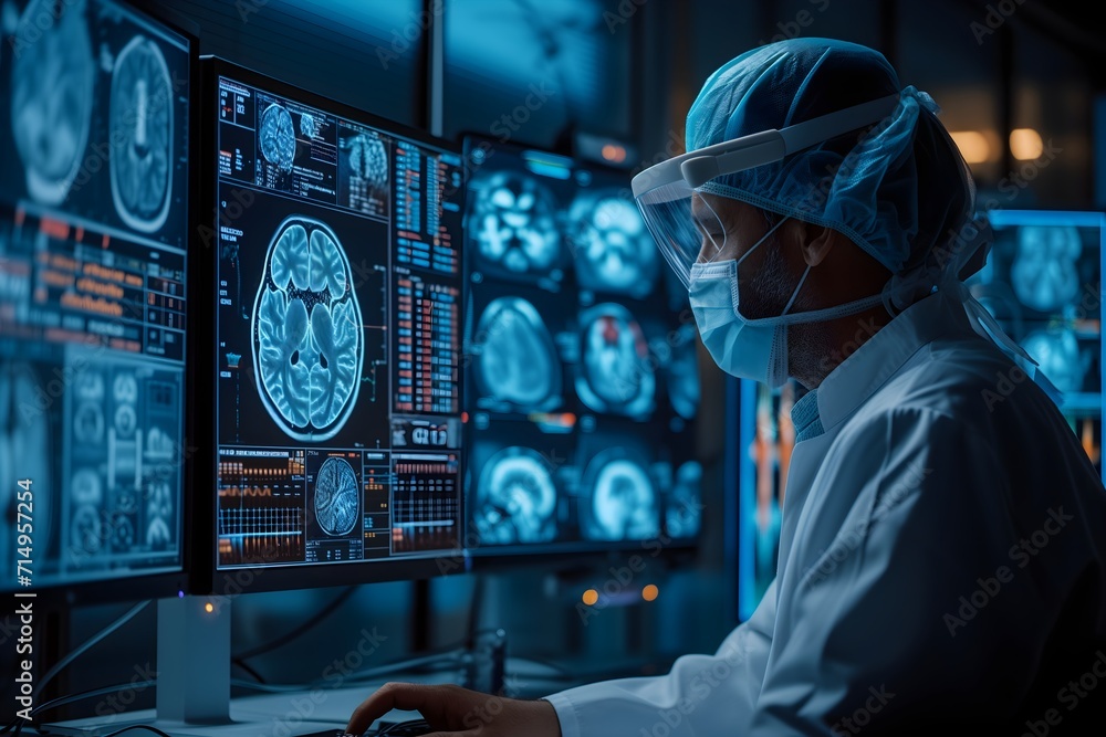 Experience medical innovation with our stock photo a doctor analyzing ...