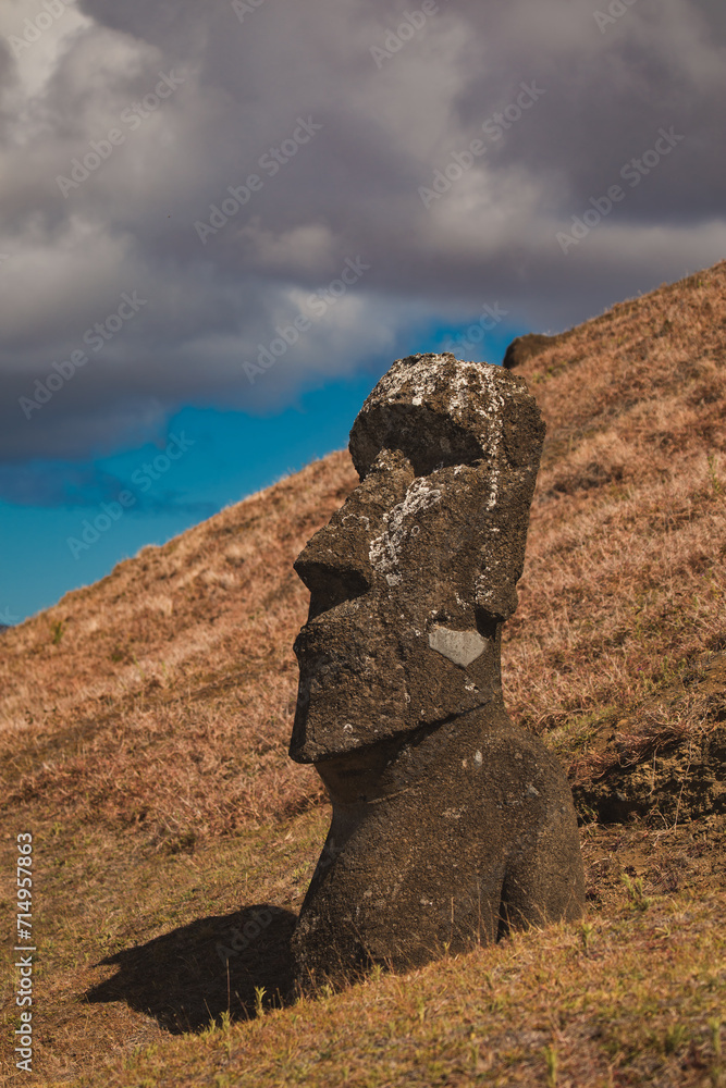 Moai statues are monolithic human figures carved by the Rapa Nui people ...