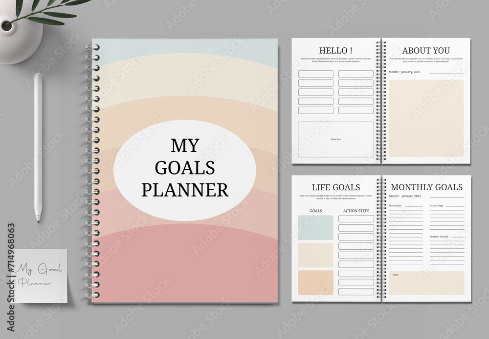 Goal Planner Templates Stock Template | Adobe Stock