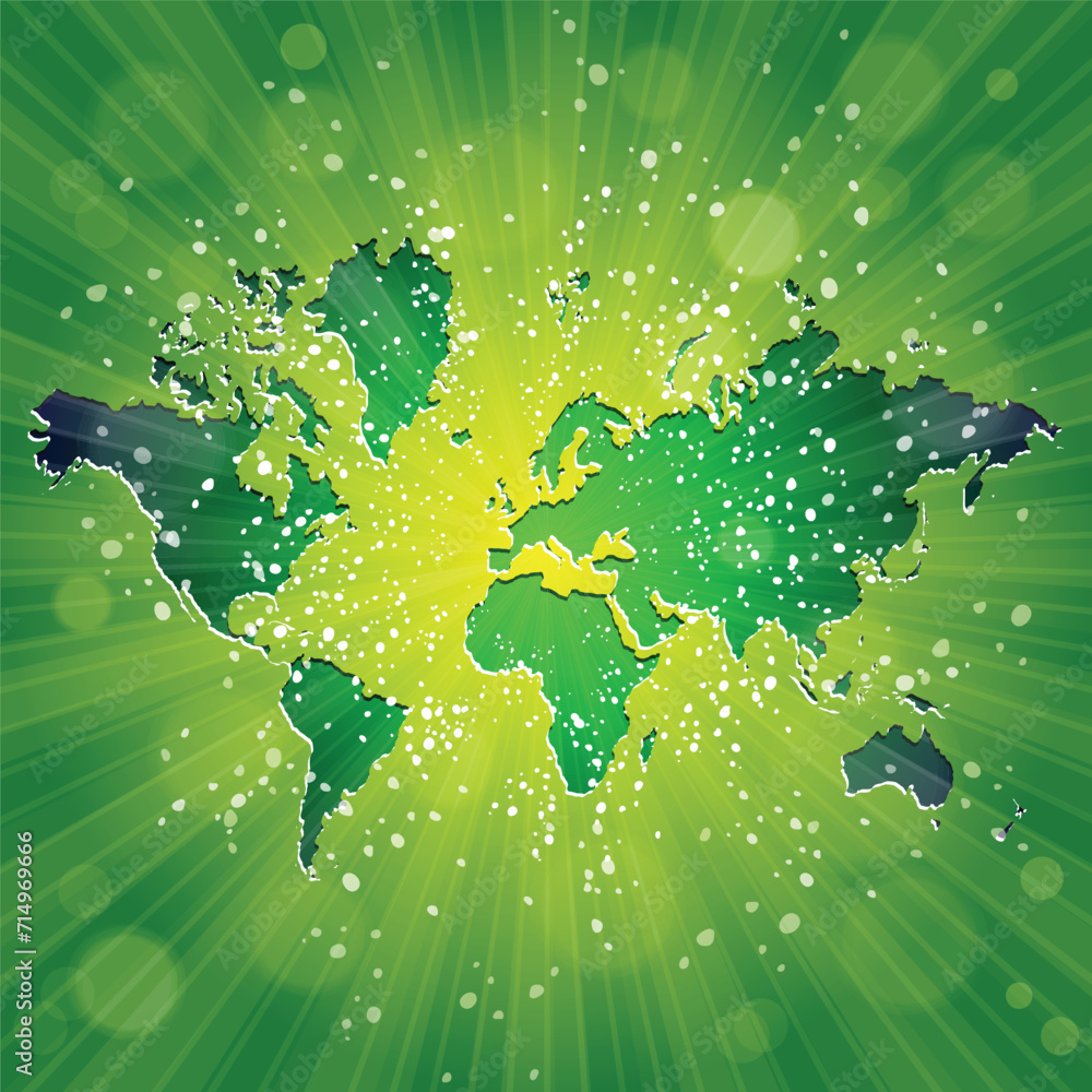 World map. Political map of the world on a bright, colorful background ...