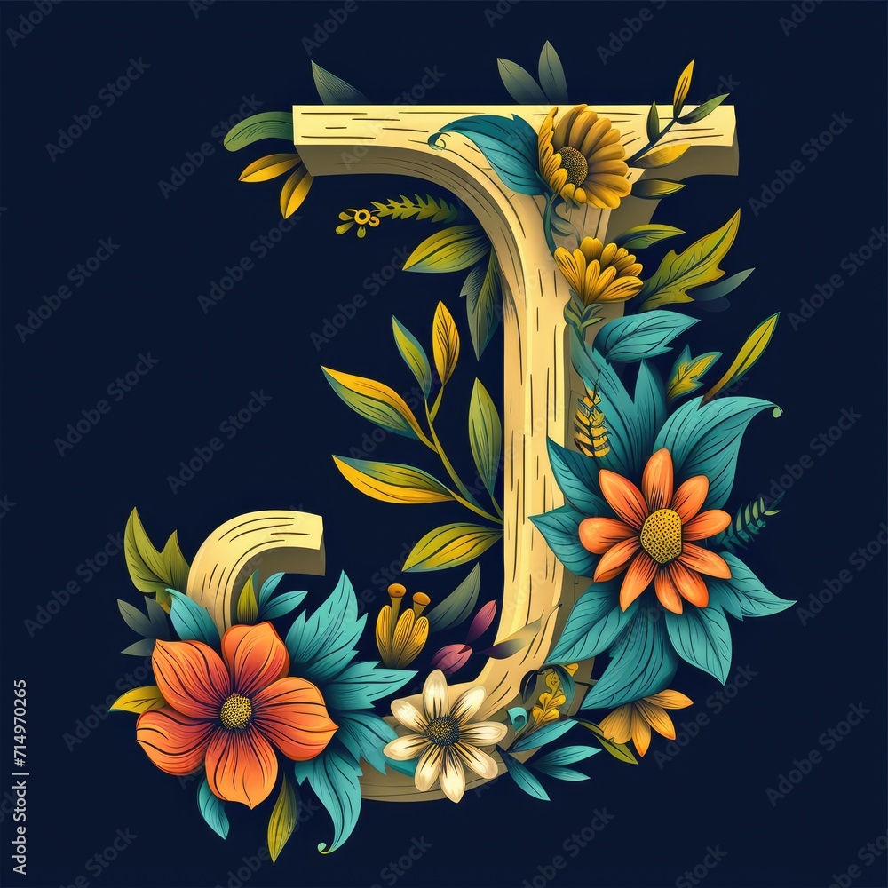 Floral Split Alphabet J Monogram, Split Letter, Split Font, Floral ... Floral Split Alphabet J Monogram, Split Letter, Split Font, Floral ...