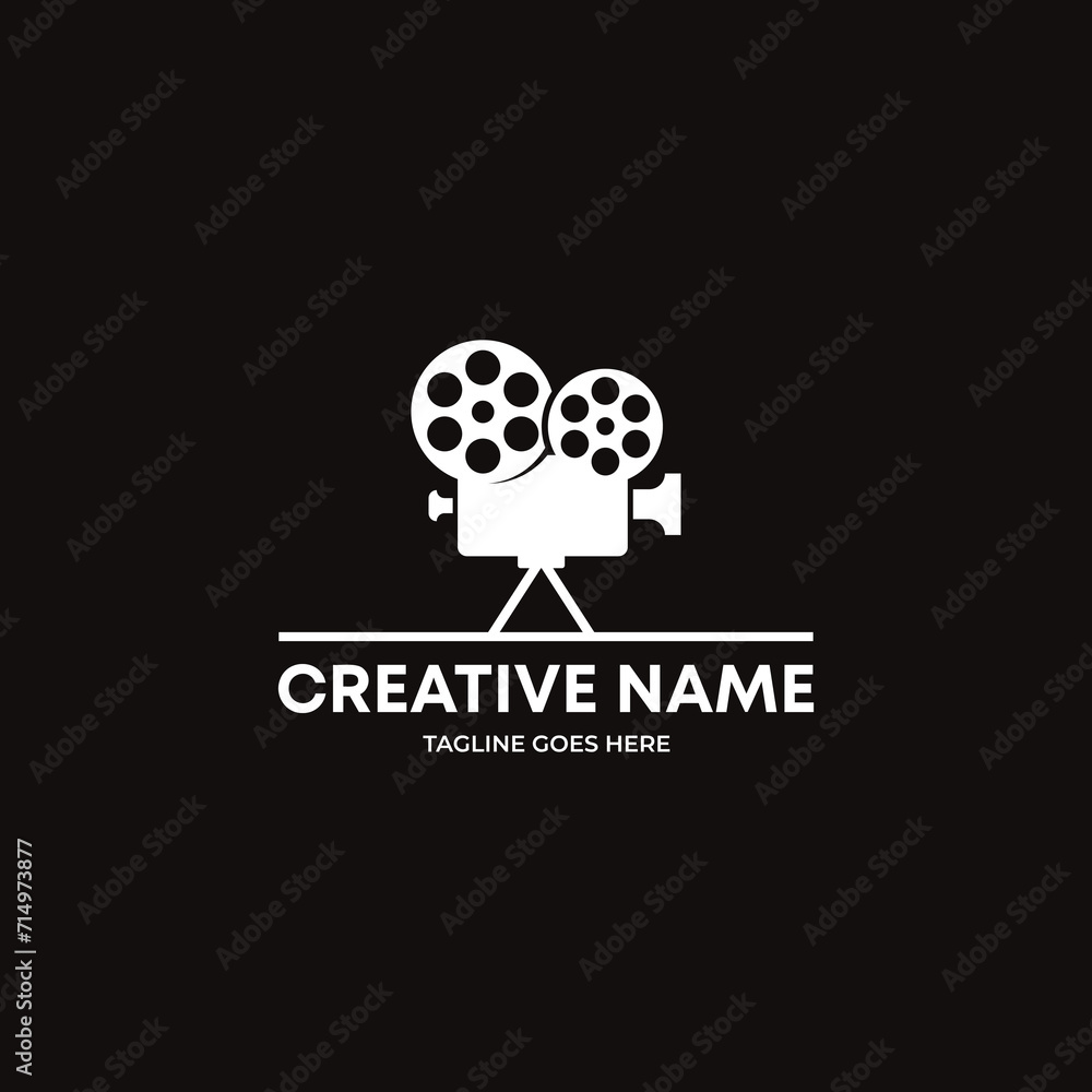 movie camera logo. film industry logo, vintage camera logo. movie ...
