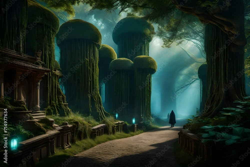 In a magical fantasy world where no one is present, discover an ancient ...