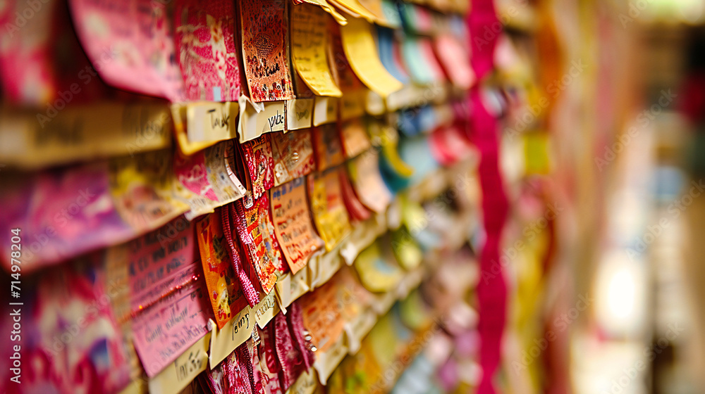 Asian cultural decoration: Colorful decorations in an Asian market ...