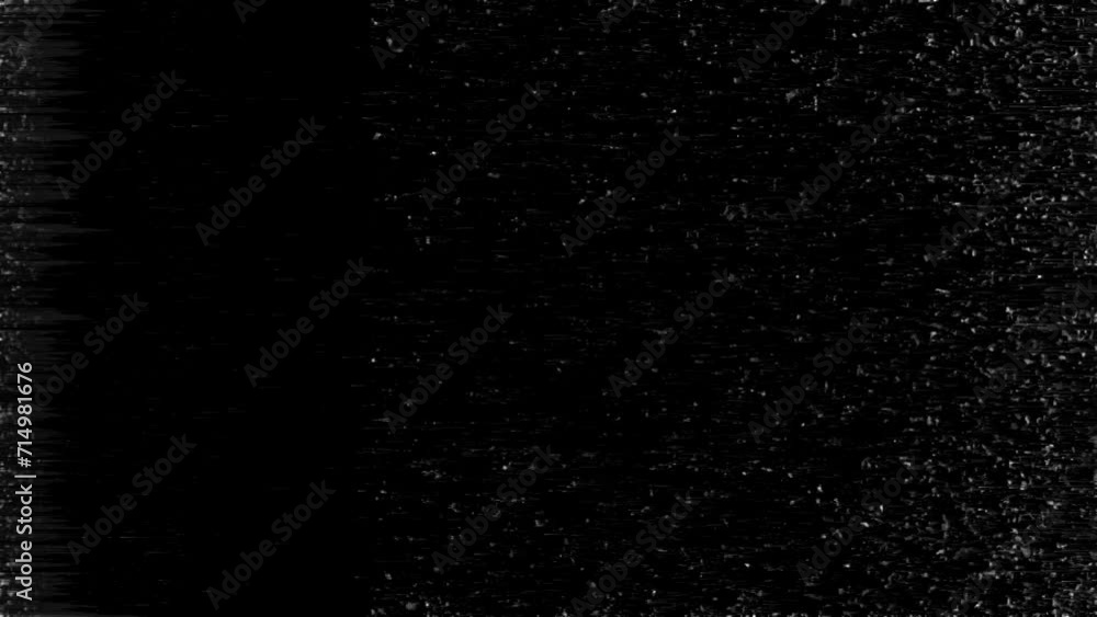 Horizontal distortion of broken video image on black background, VHS ...