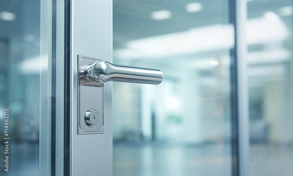 Illustration of an office door handle. Metallic handle with minimalist ...