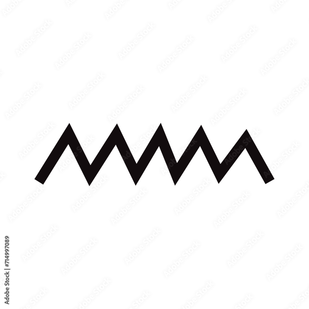 Wave zigzag line simple thin to thick element decor design vector or ...