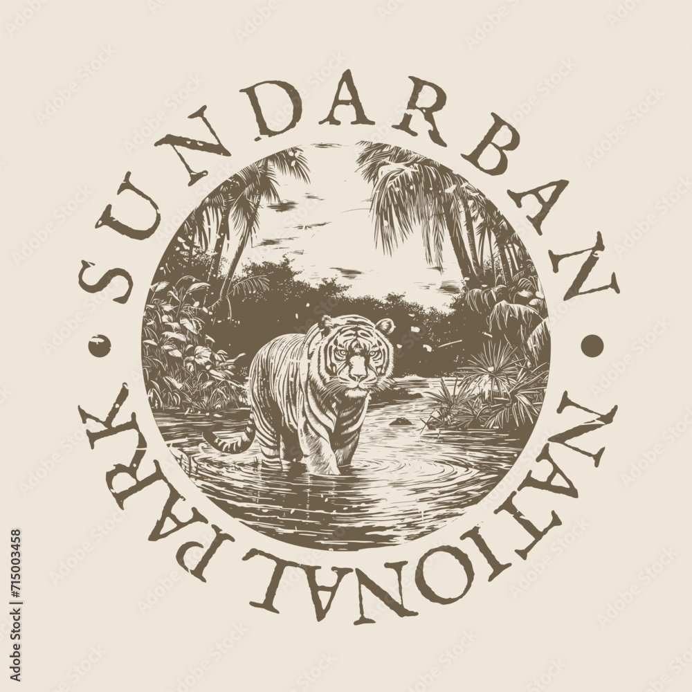 Sundarban, Gosaba, West Bengal, India Illustration Clip Art Design ...