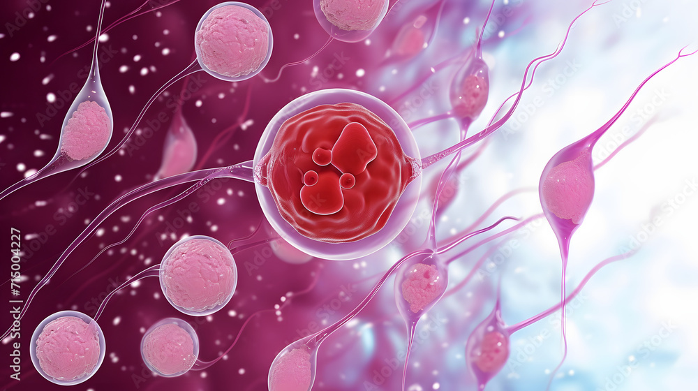 Embryo development. Secondary oocyte ovulation, fertilization an Stock ...