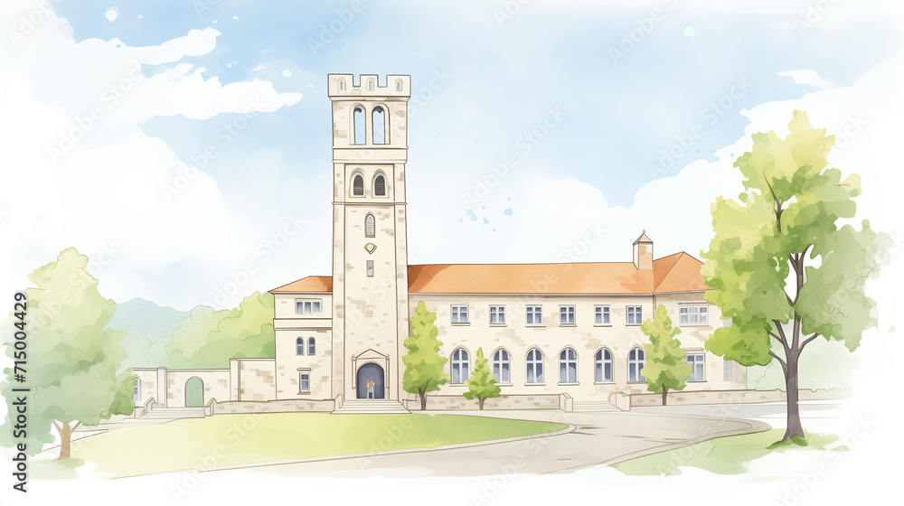 The historic tower and stone college building are a testament to the ...