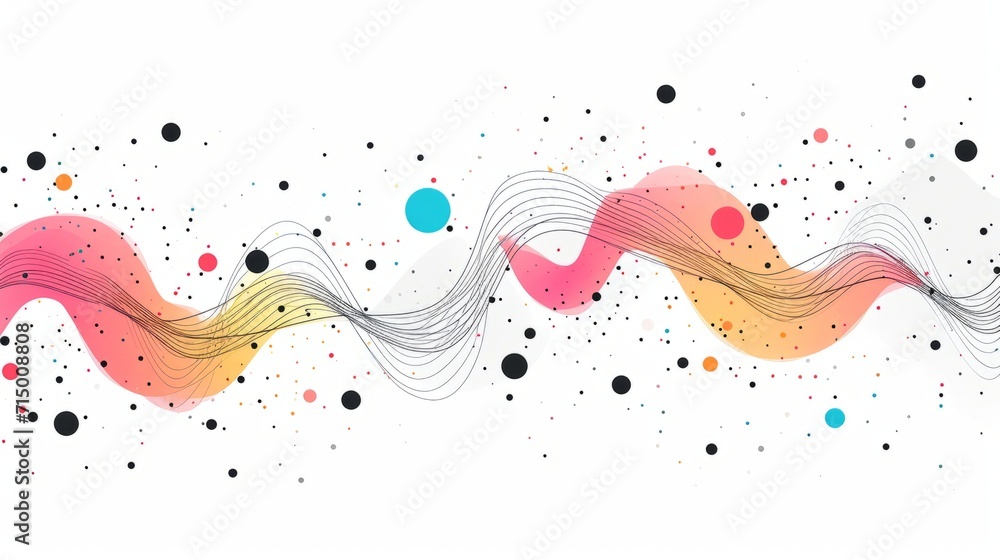 ภาพประกอบสต็อก Black musical notes elegantly connected by five curved ...