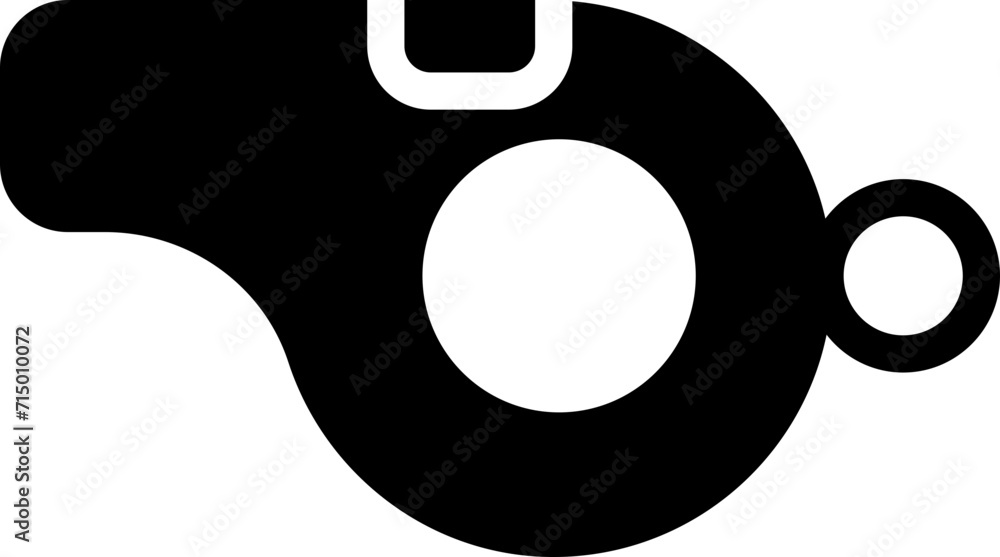 Referee whistle icon in flat style. isolated on transparent background ...