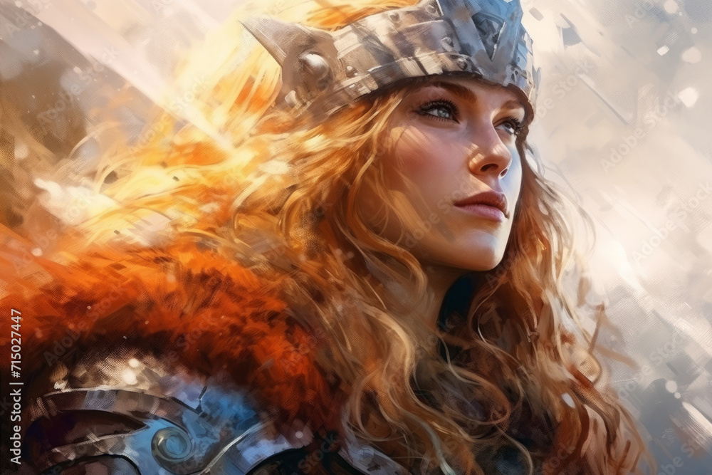 viking, female warrior, girl in the armor. powerful and emotive ...