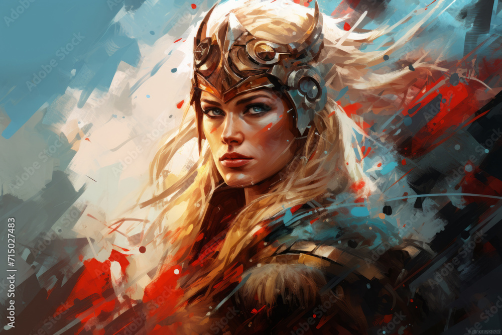 viking, female warrior, girl in the armor. powerful and emotive ...