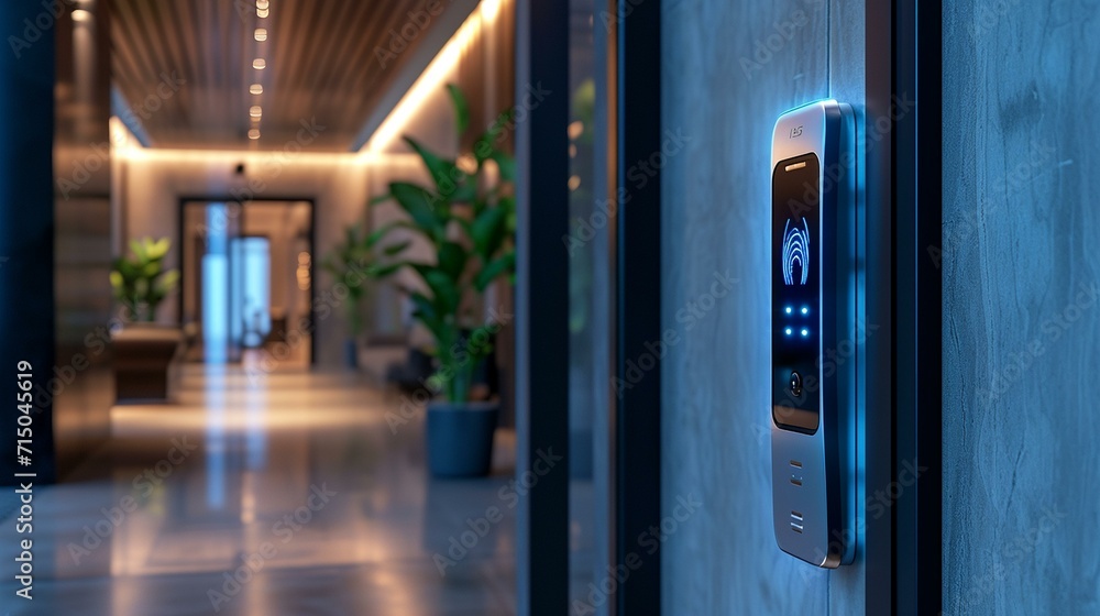 Secure entryway with a biometric fingerprint scanner ensuring only ...