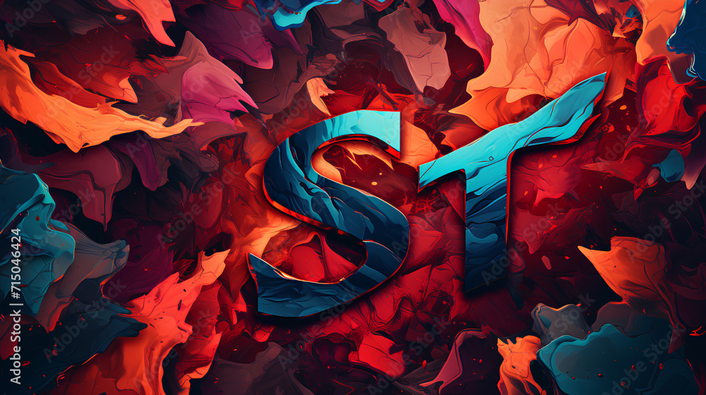 Sensational Spectrum: Abstract Illustration of the Letter 'S' Amidst a ...