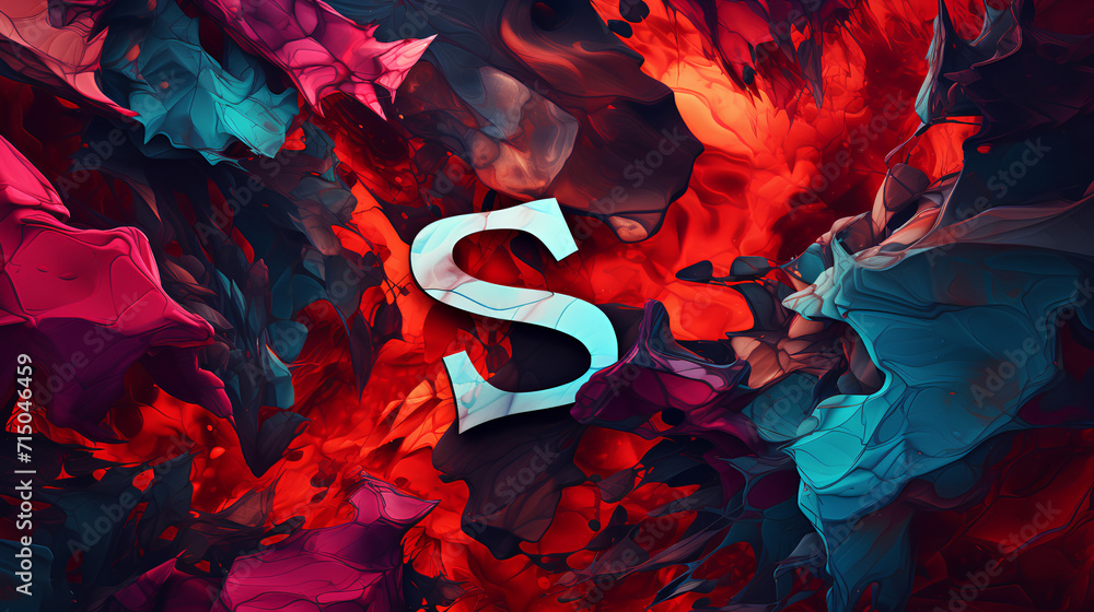 Sensational Spectrum: Abstract Illustration of the Letter 'S' Amidst a ...