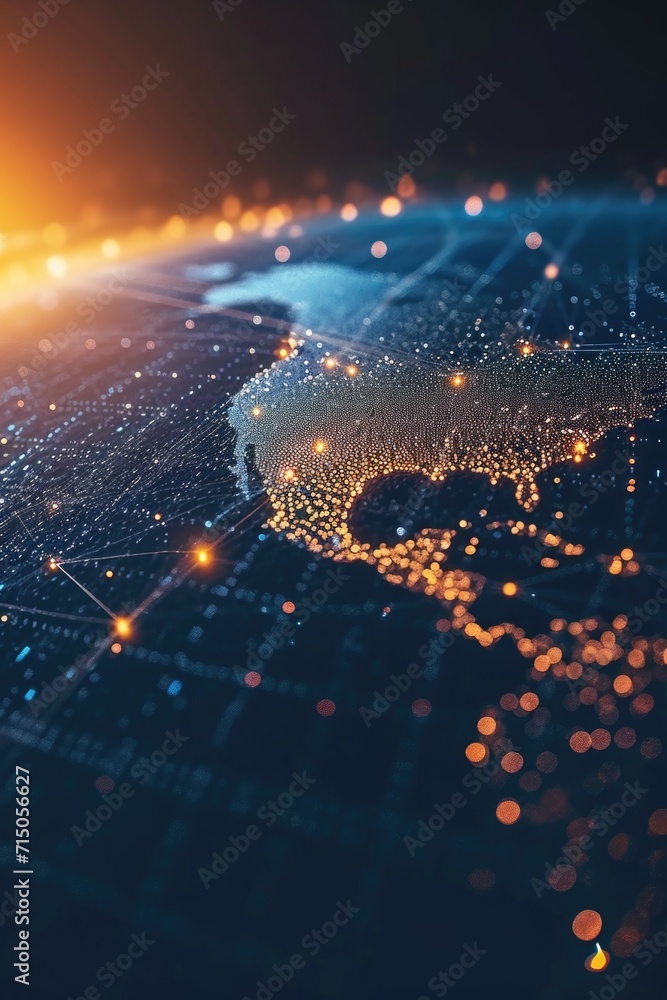 A map of the world with glowing dots. Perfect for illustrating global ...
