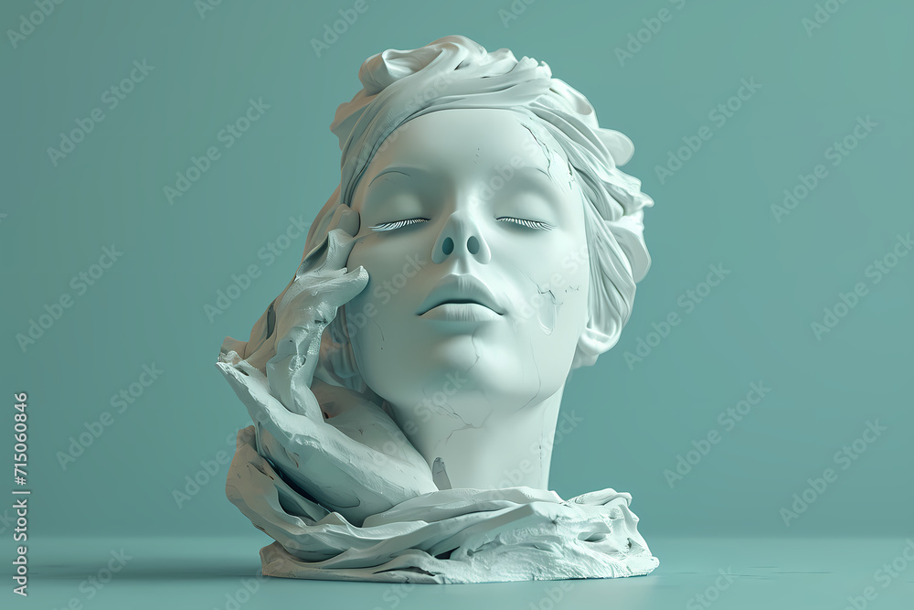 A breathtakingly lifelike statue of a woman, with a delicate human face ...