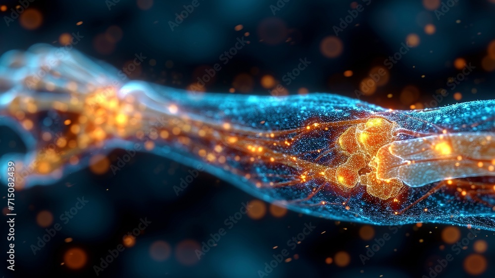 3D representation emphasizing pain and inflammation in the elbow joint ...