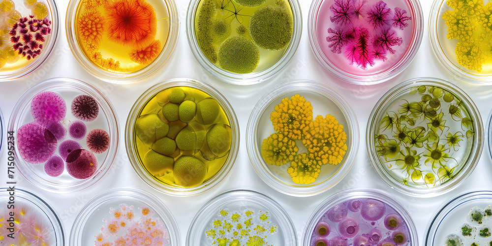 Microalgae Variety in Laboratory Petri Dishes wallpaper pattern. Top ...
