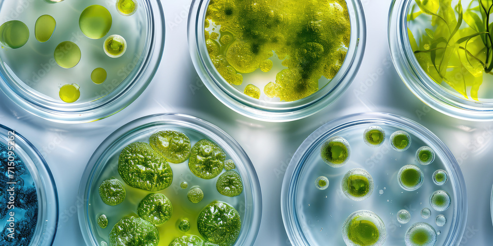 Microalgae Variety in Laboratory Petri Dishes wallpaper pattern. Top ...