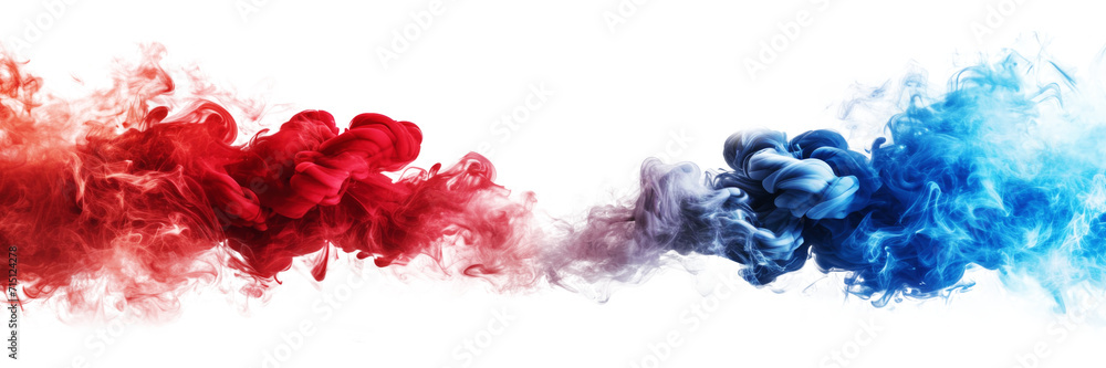 Red and blue smoke isolated on transparent background. Stock Photo ...