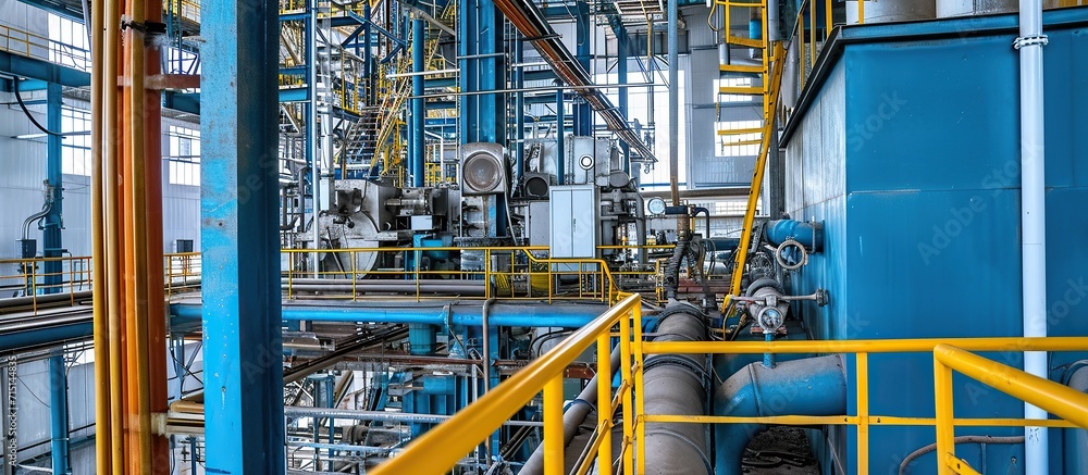 inside view of the sugar factory, sugar making process, milling process ...