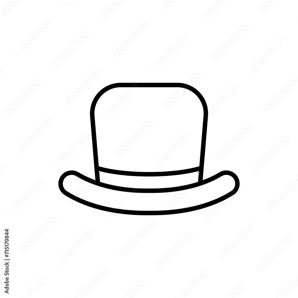 Top hat outline icons, minimalist vector illustration ,simple ...