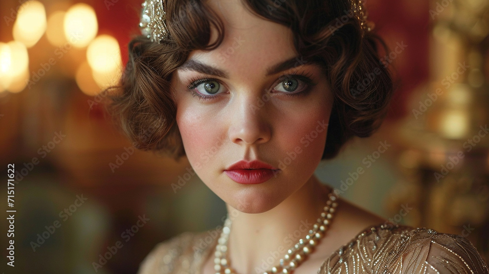 Step into the shoes of a Hollywood starlet from the 1920s, exuding ...