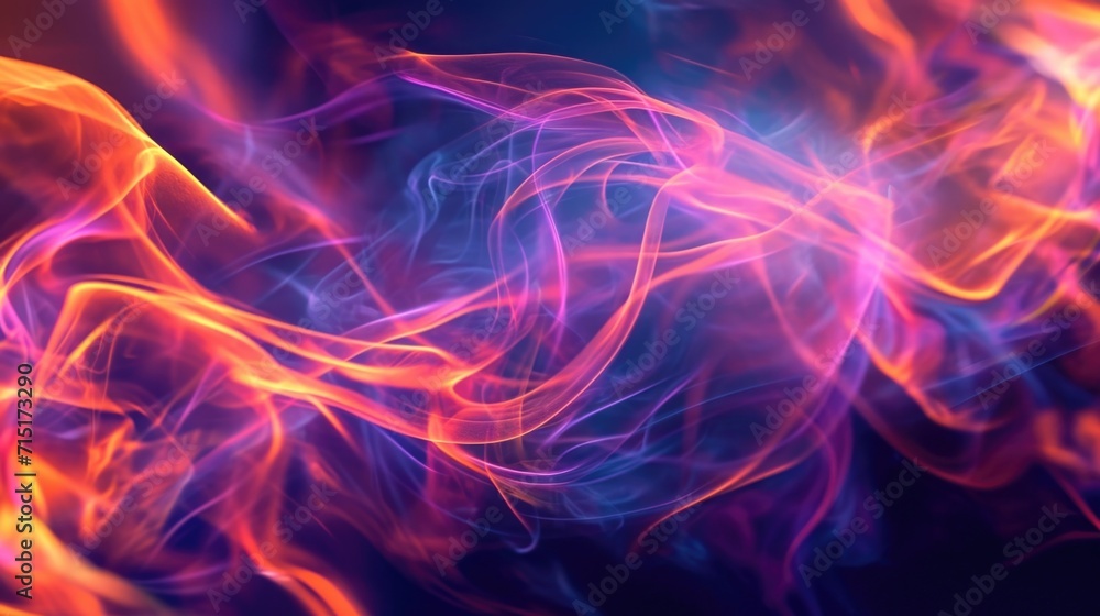 Vibrant flames dance and flicker in perfect harmony their seemingly ...