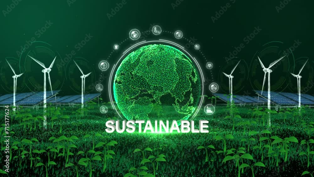 Global Green Sustainable, Energy from wind turbines and solar cells ...