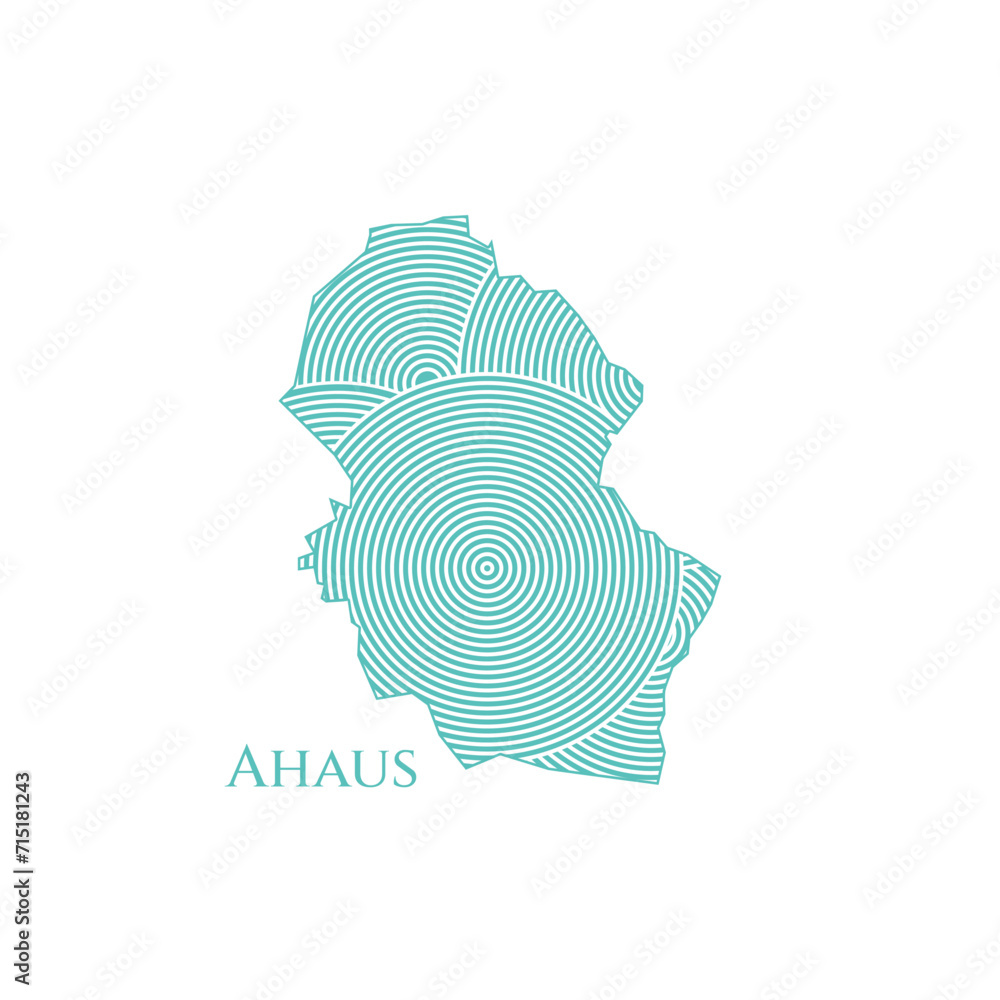 Ahaus Map - World Map International vector template. German region ...