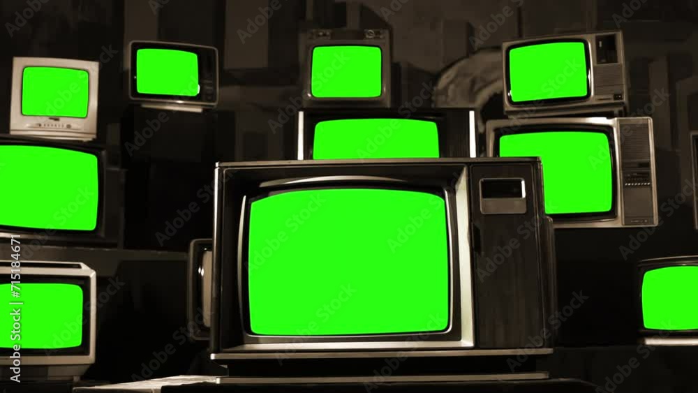 Green Screen Televisions, Old TVs Green Screen. Sepia Tone. Zoom In ...