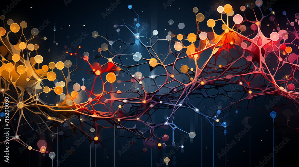 Digital art showcasing an abstract visualization of a neural network ...