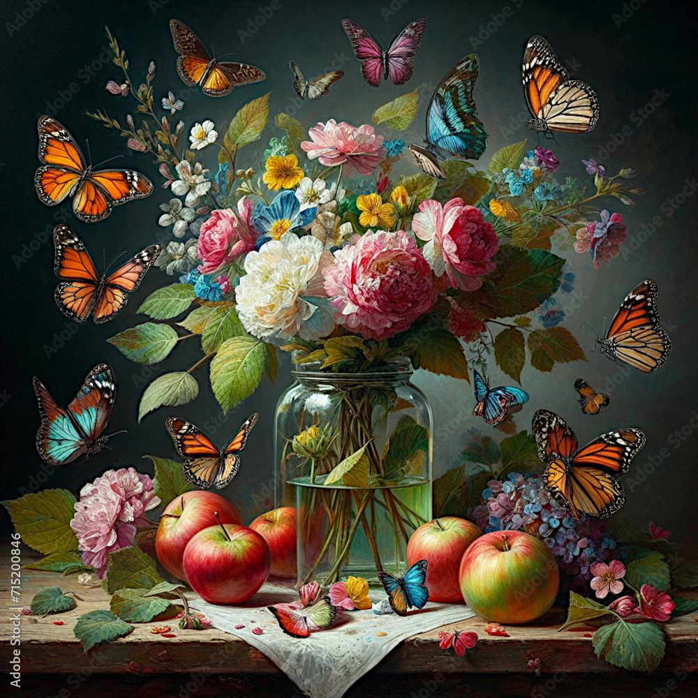 Abstract digital art with idealism in still life. Ideal for print ...