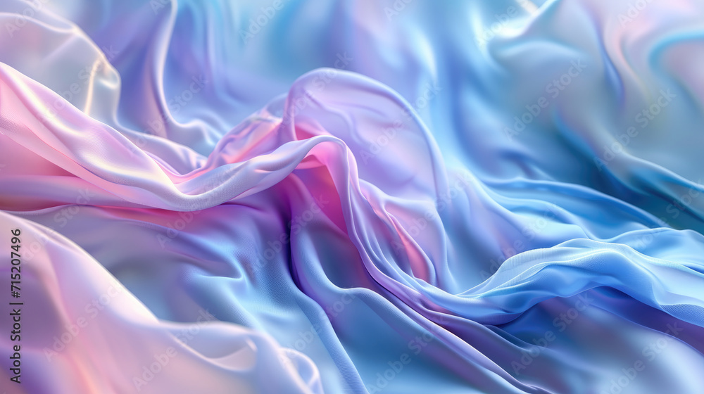 The fluid background looks like flowing silk with subtle pastel color ...