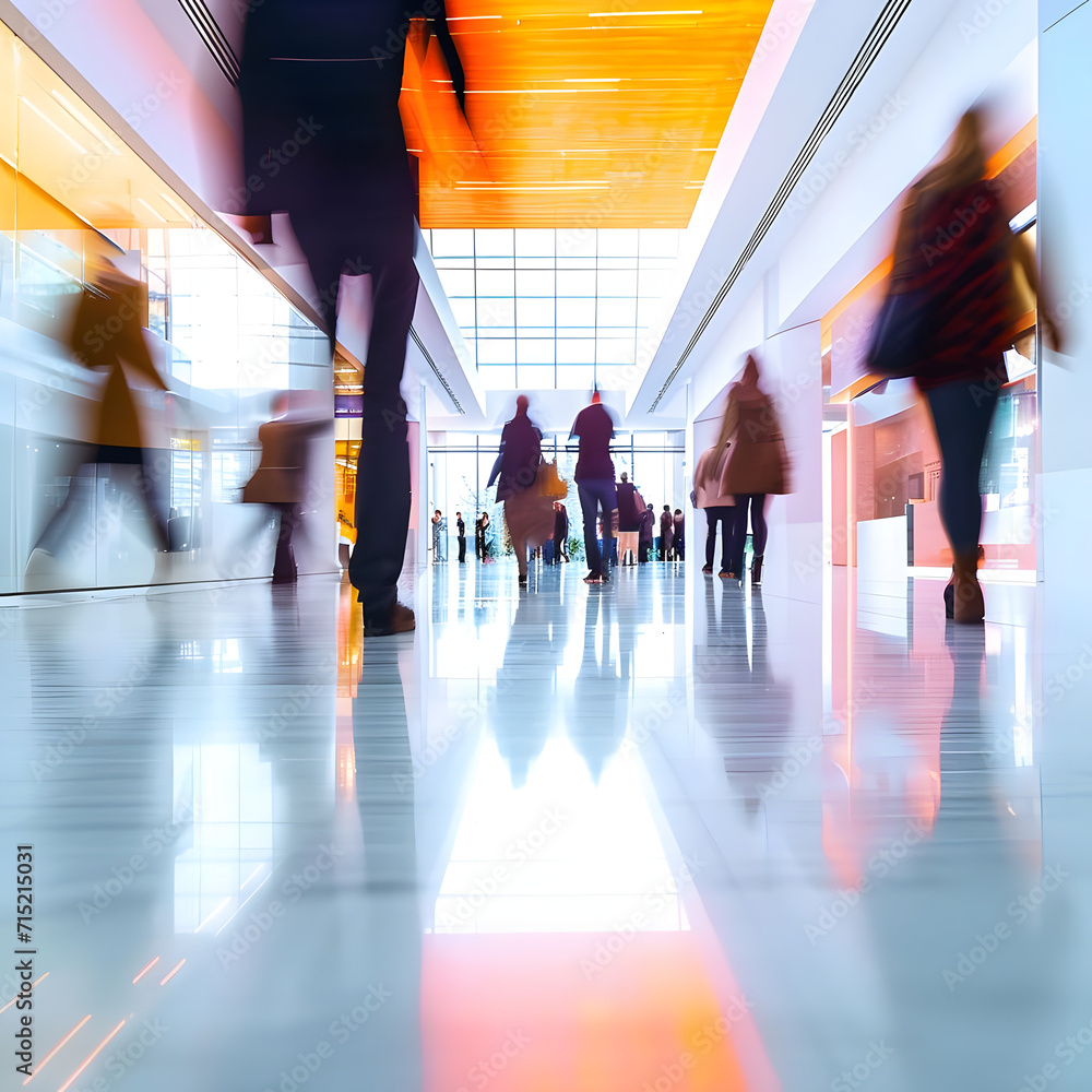Dynamic shot of a bright and vibrant modern office space, with people ...