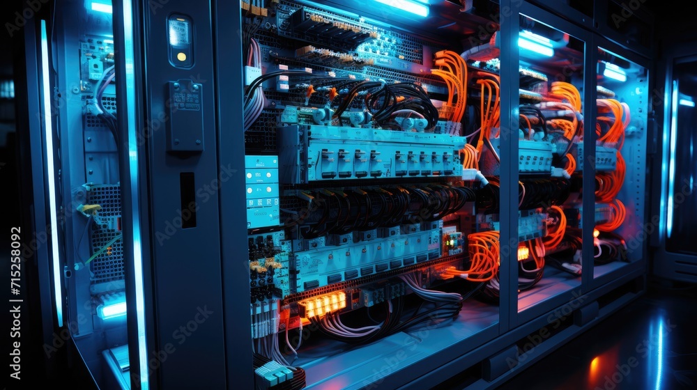 Electrical panel in the control panel of an electrical cabinet cell ...