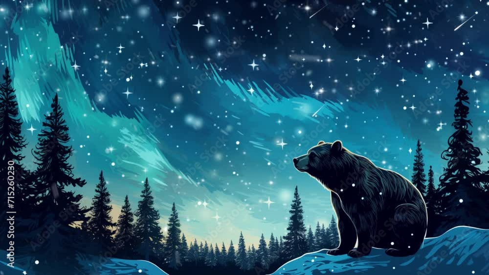 background with a starry night sky constellation. seamless looping ...