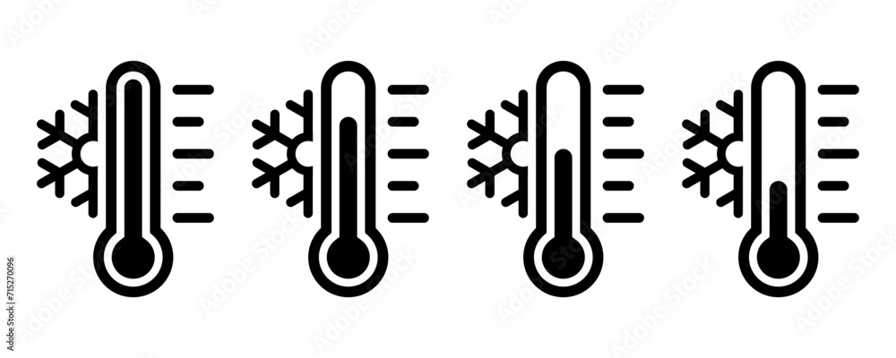 Temperature icon set. Temperature scale icon symbol. Weather sign ...