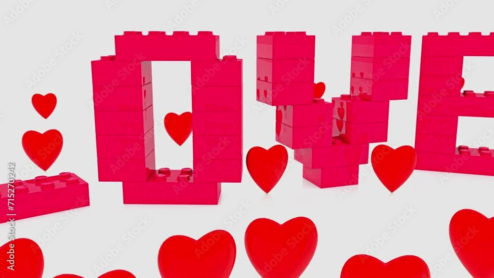 Pink hearts flurry animation, on a transparent alpha background. Ideal ...