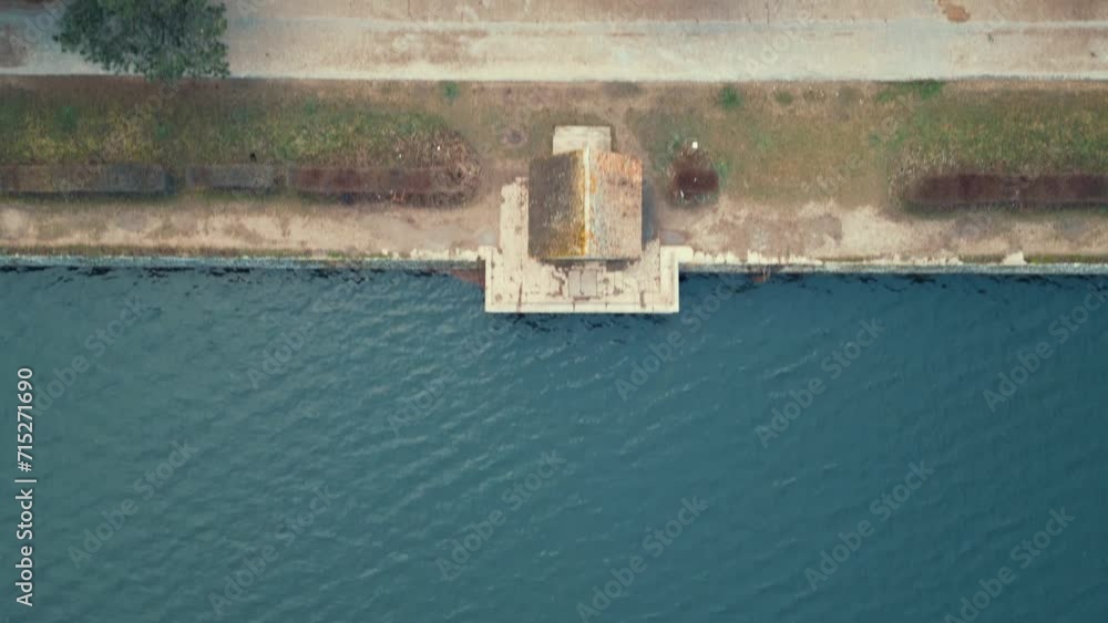 Drone view of this pond which contributes to the regulation of the ...