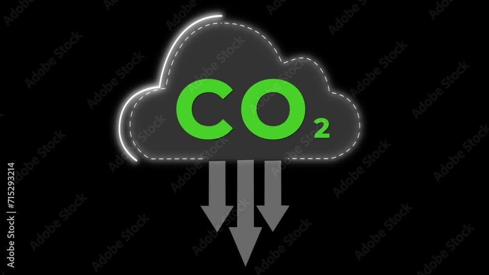 CO2 atmosphere build-up, climate change CO2 reduction needed concept ...