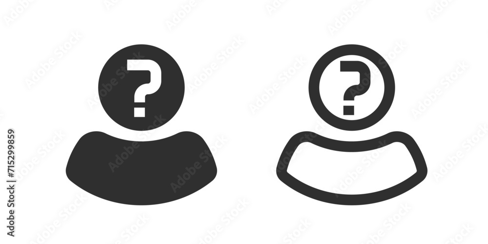 User person question mark icon vector simple pictogram graphic set ...