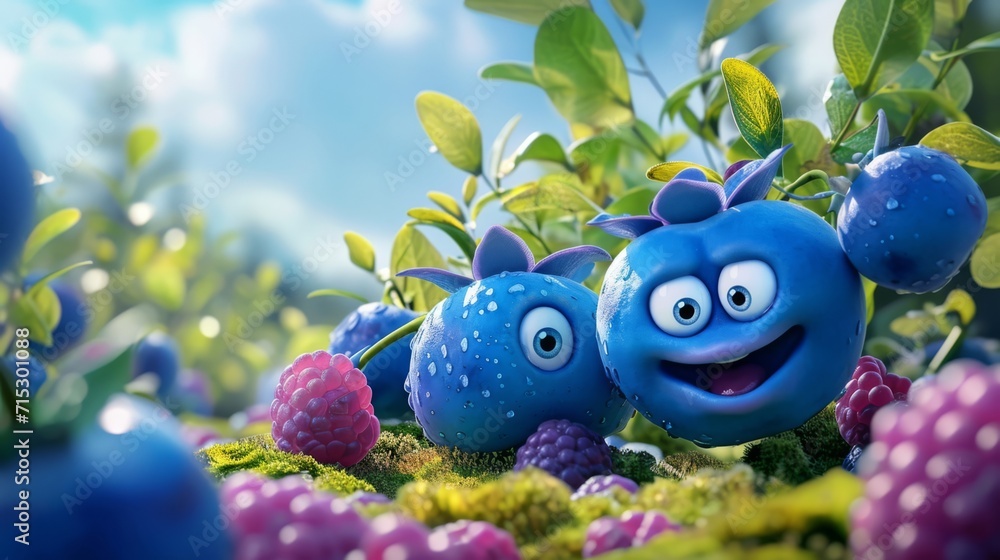 A silly blueberry beauty pageant with plump fruits flaunting their ...