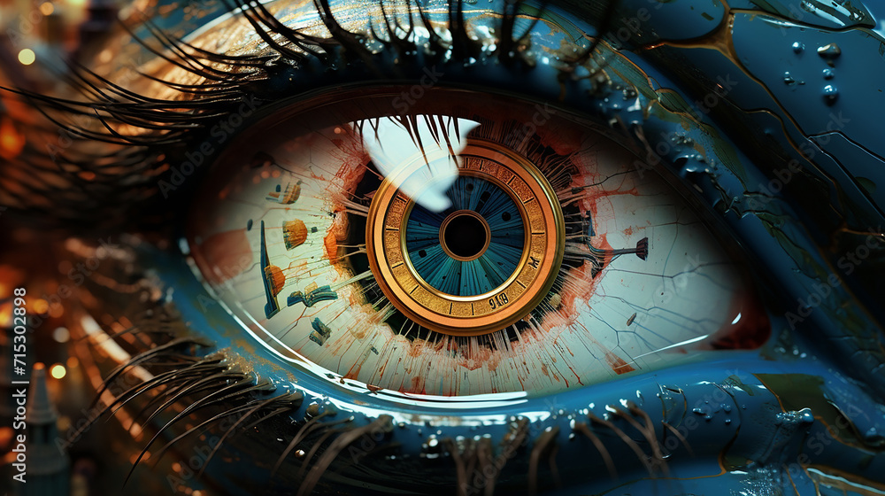 AI-generated depiction of the human eye, with enhanced details with ...