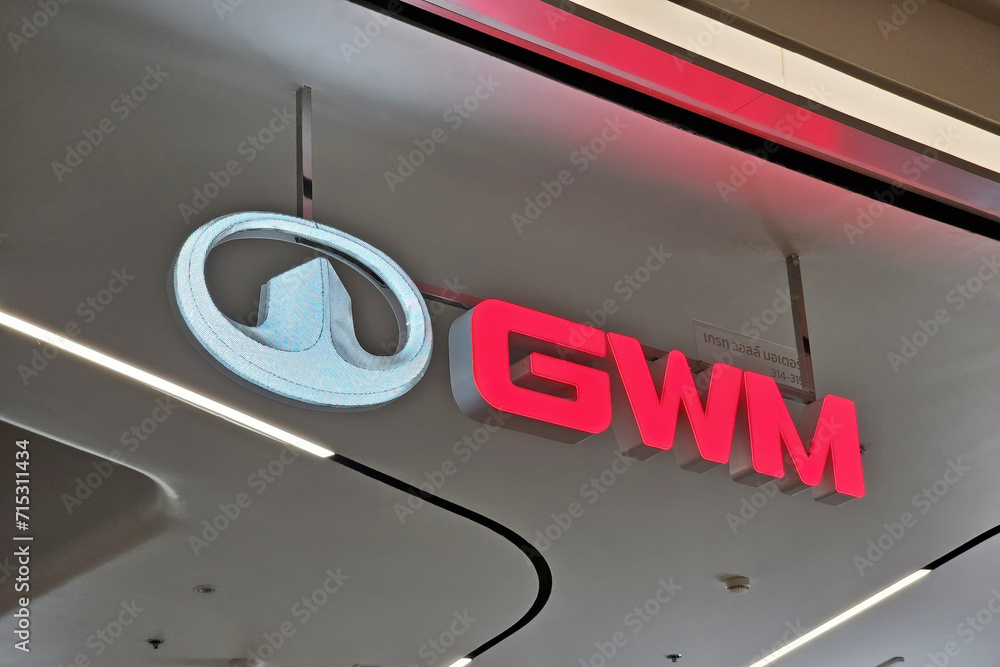 BANGKOK, THAILAND - JANUARY 18, 2024: GWM sign. Great Wall Motor Co ...